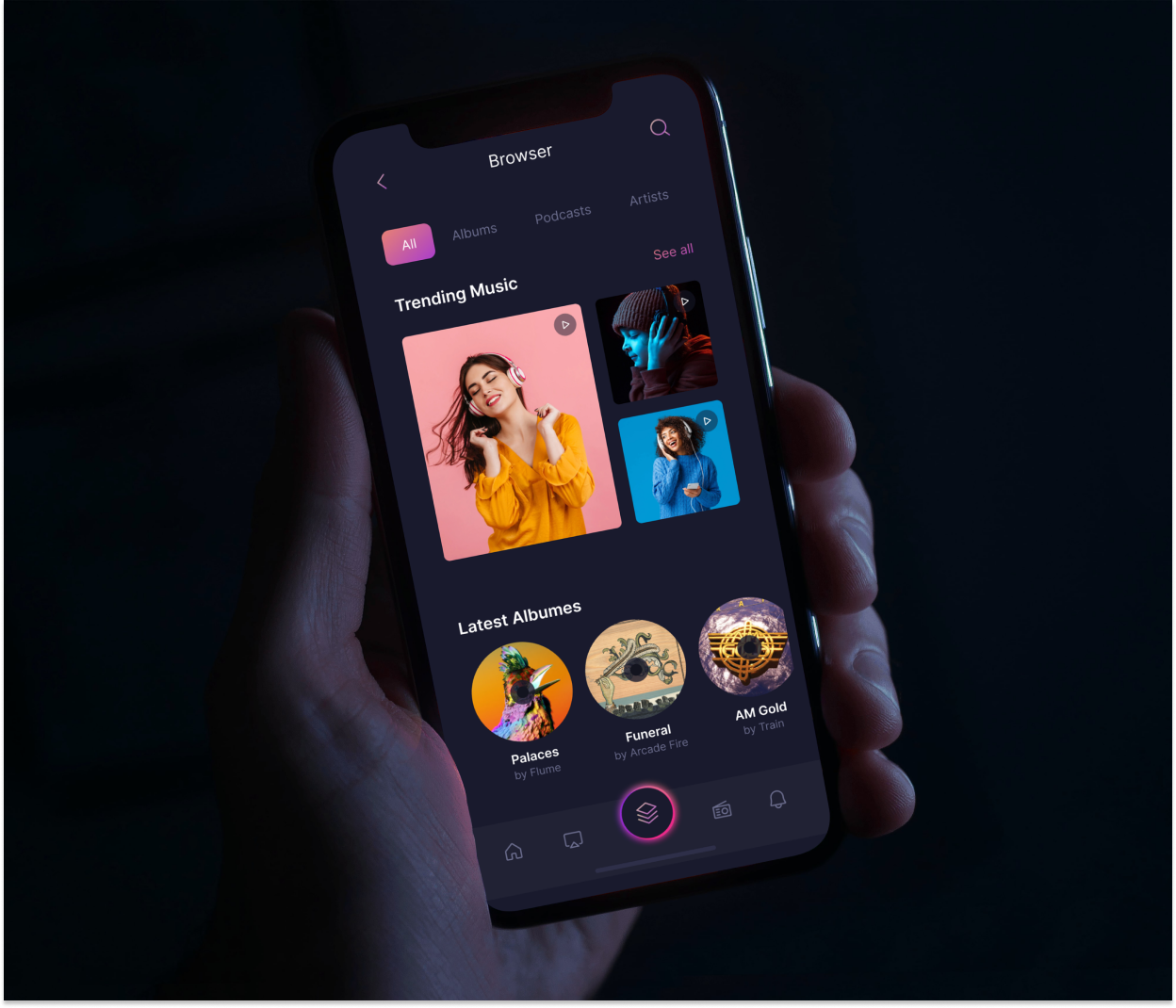 Music app ui and components by Sunny Rathod for TRIONN® on Dribbble