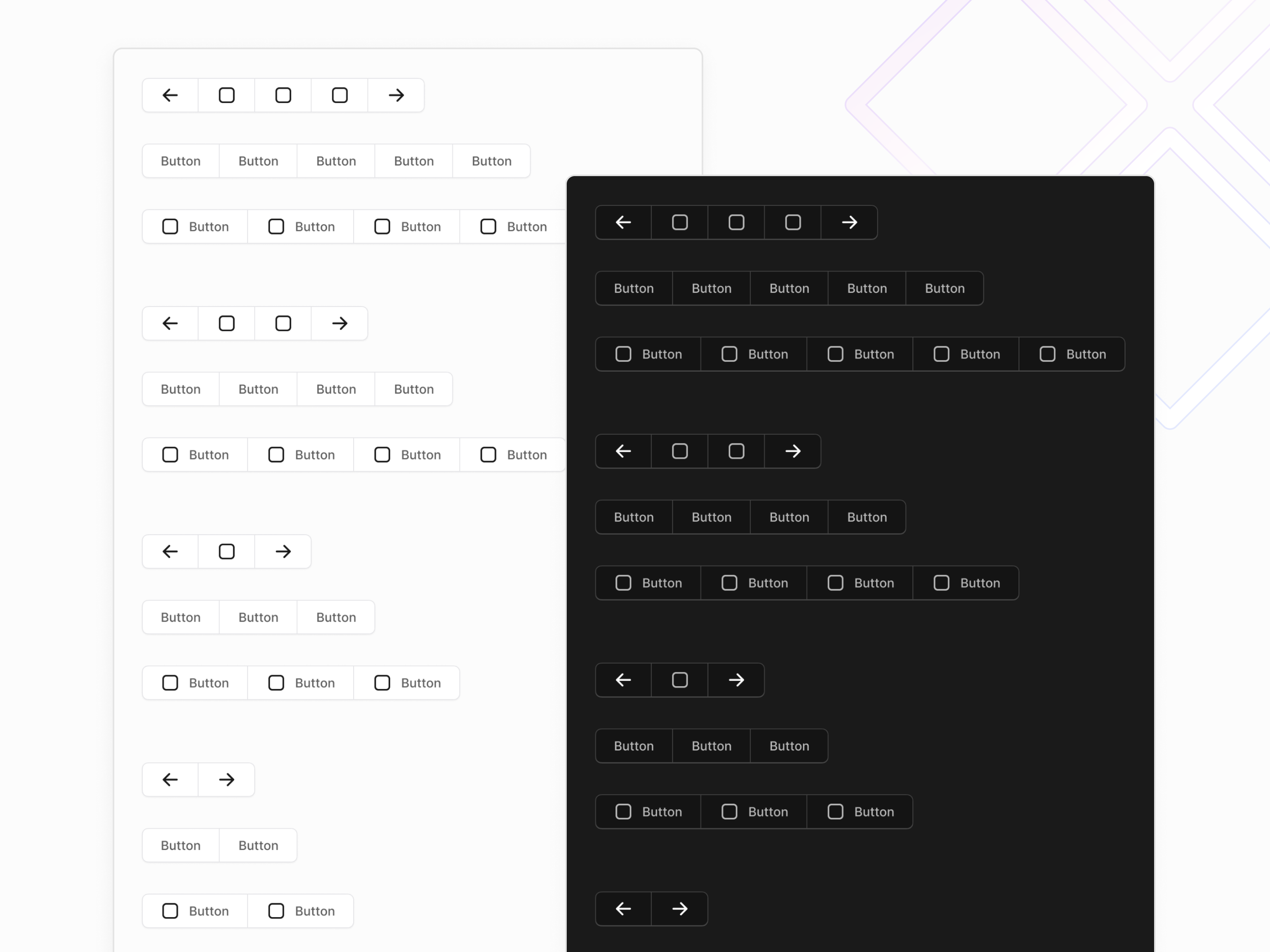 Button group components for Figma — Frames X by Bunin Dmitriy on Dribbble
