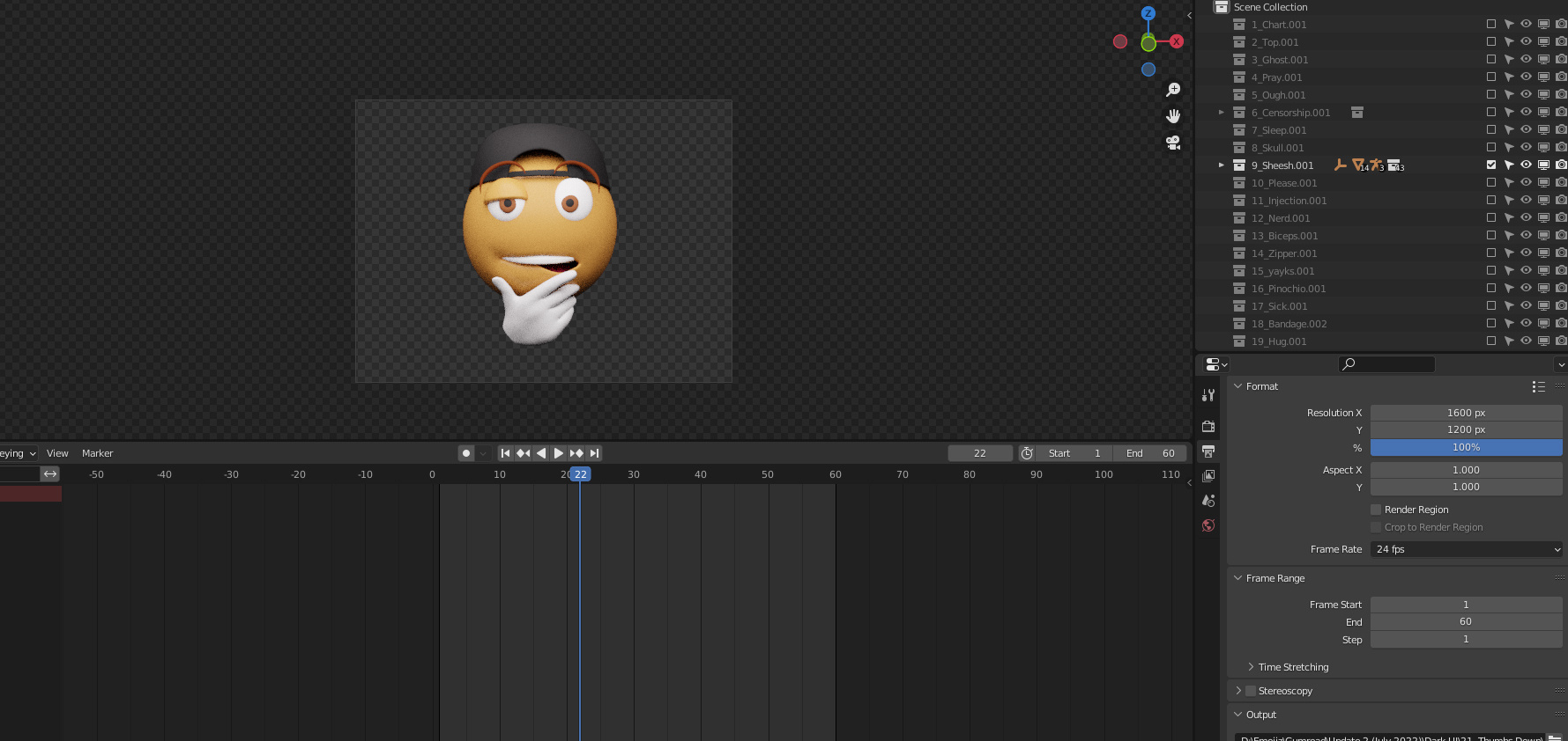 Sheesh Emoji in 3D by Samuel Briskar | 3D illustrations for ThreeDee on ...