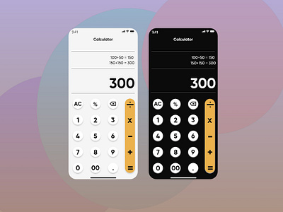 Calculator UI design by Ebenezer Aransiola on Dribbble