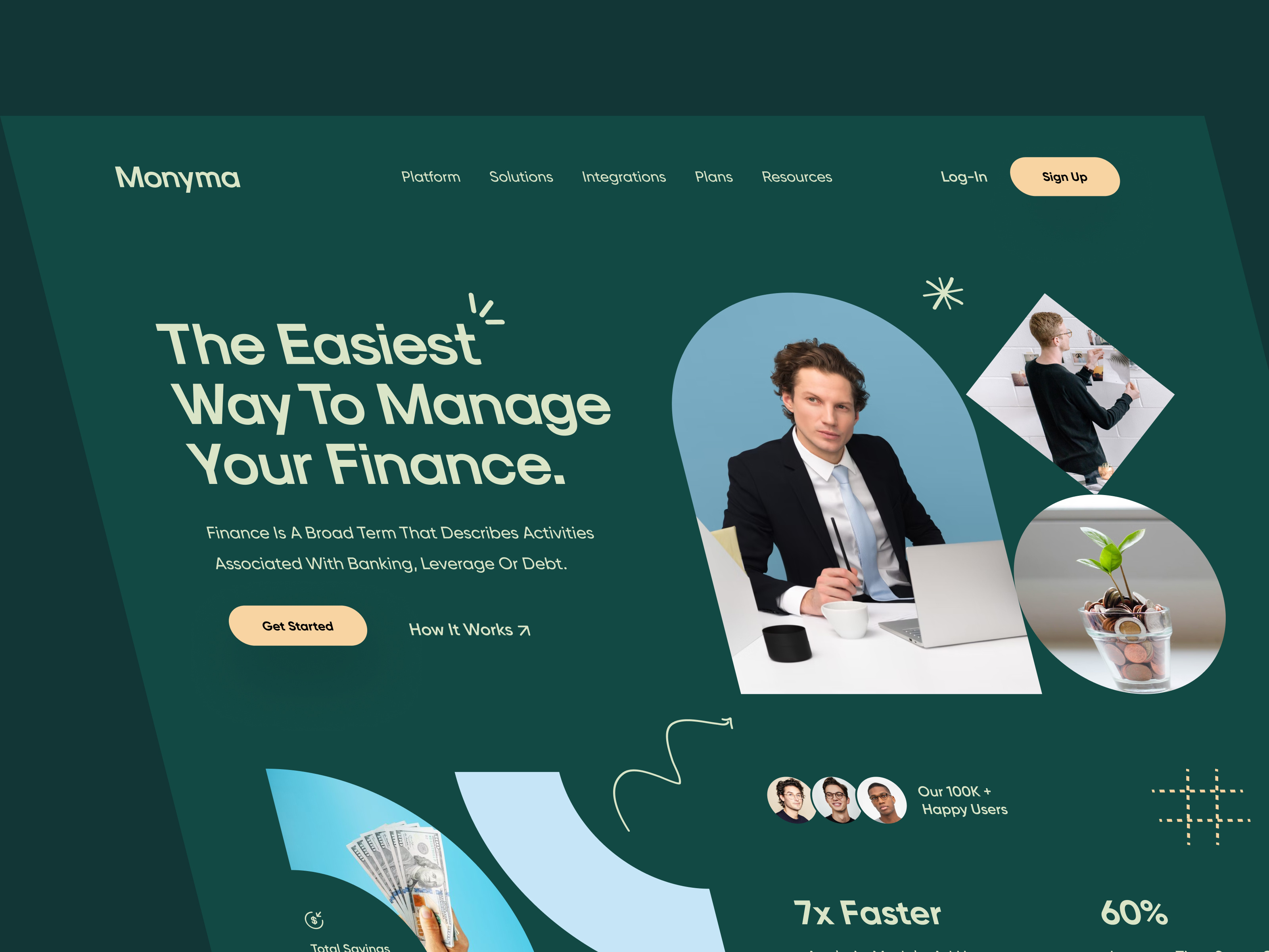 Finance Website Header by Shea Lewis for Knife and Fox on Dribbble