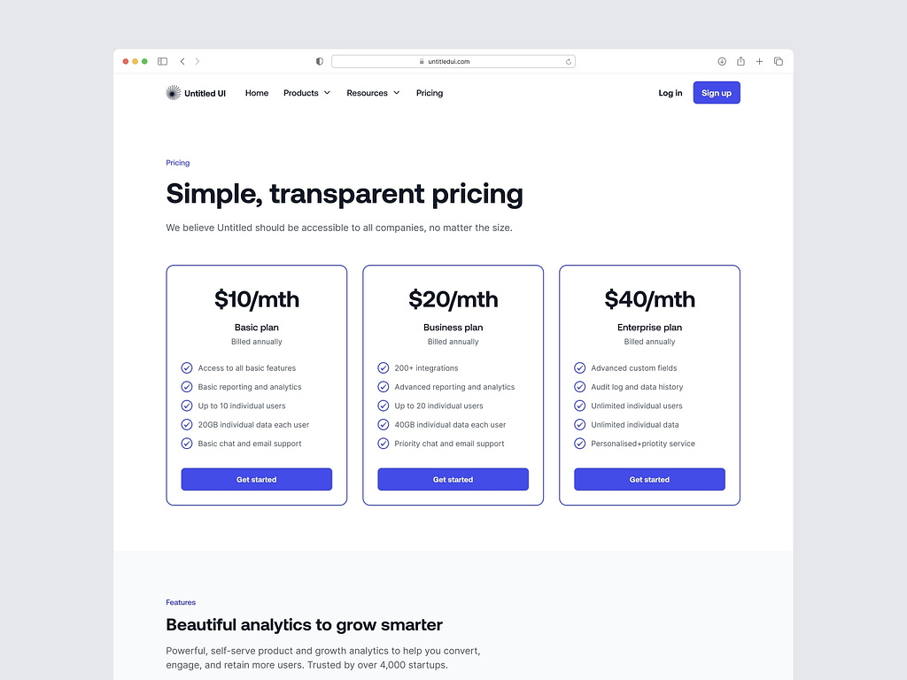 Pricing page — Untitled UI by Jordan Hughes® on Dribbble