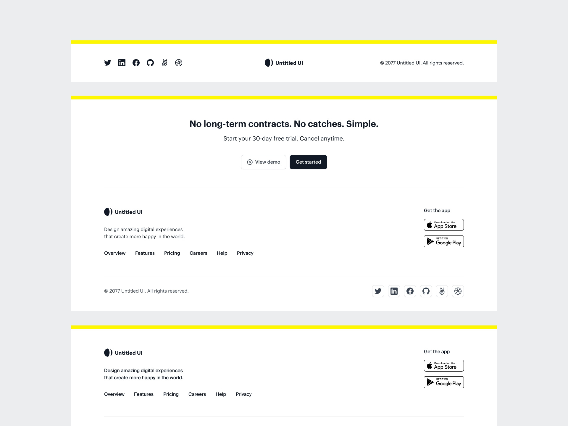 Footers — Untitled UI by Jordan Hughes® on Dribbble
