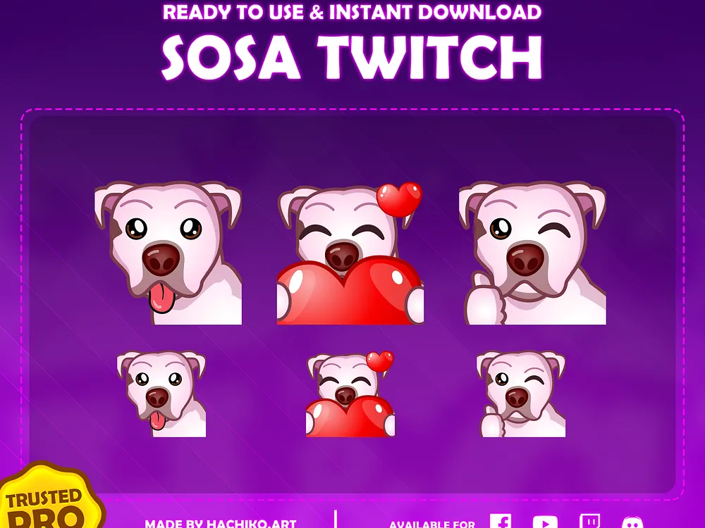 White Pitbull Dog Emotes designs, themes, templates and downloadable ...