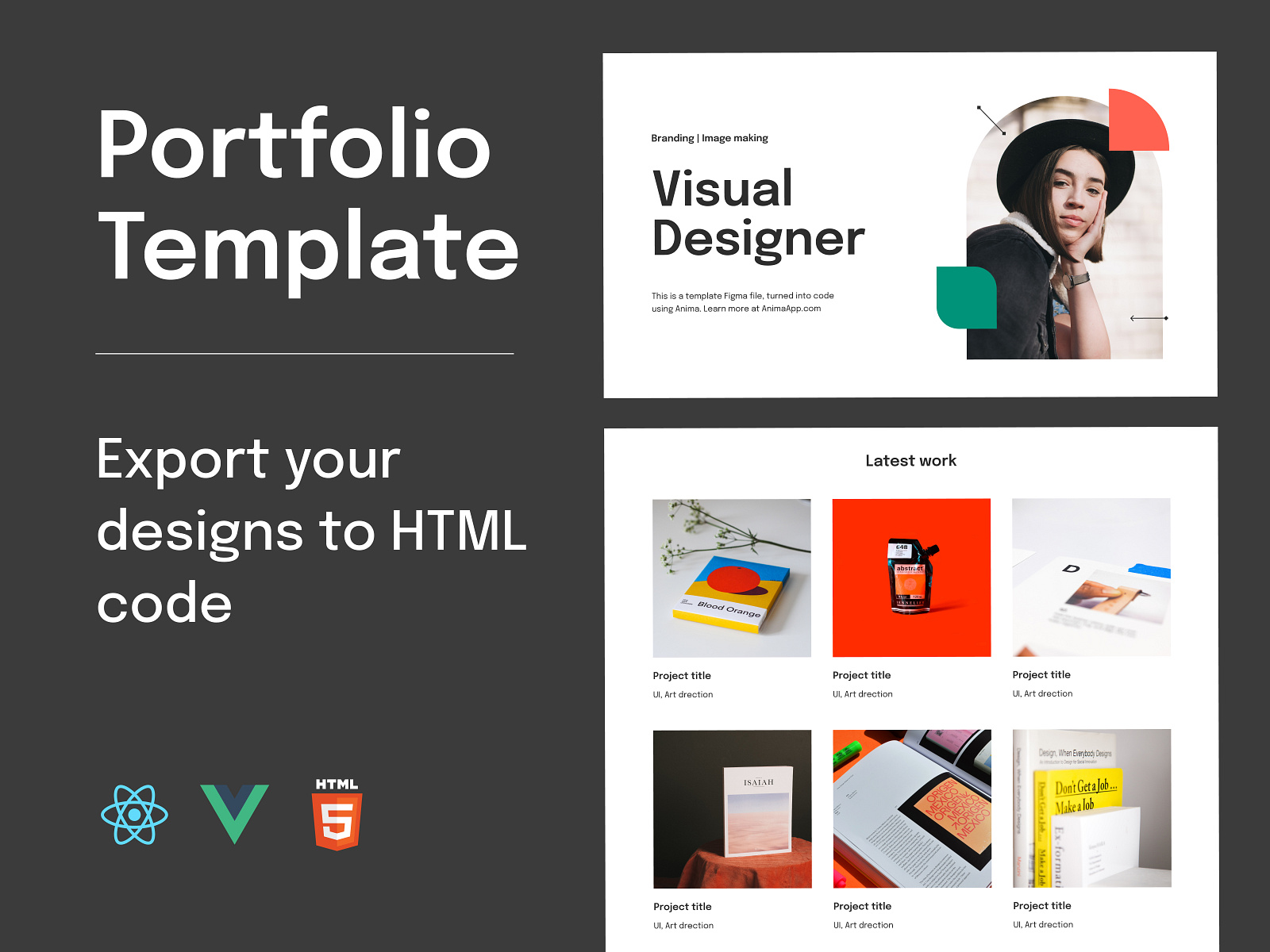 Portfolio Template by Michal for Anima App on Dribbble