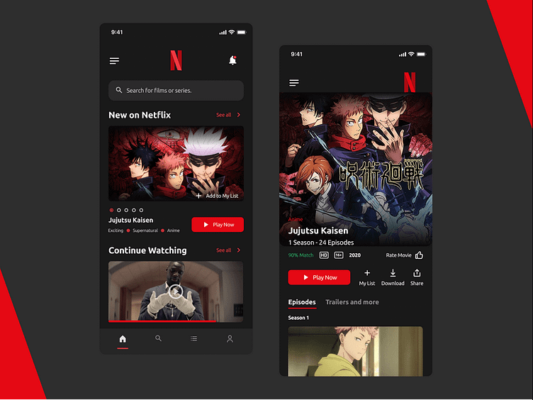 Netflix app redesign by Michael Stevanus Hartono ️ on Dribbble