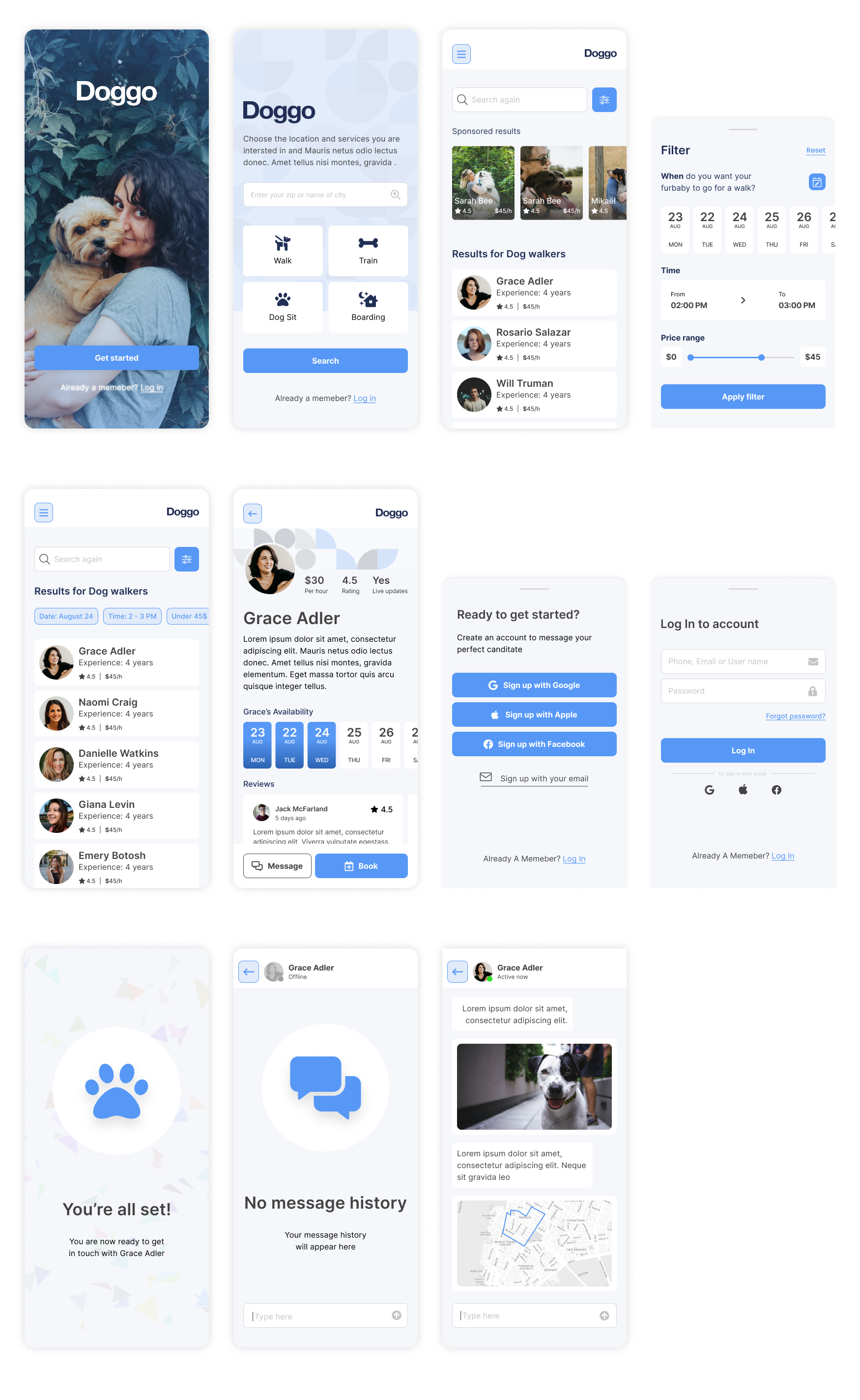 Case study: Dog walking app by Andy Brito on Dribbble