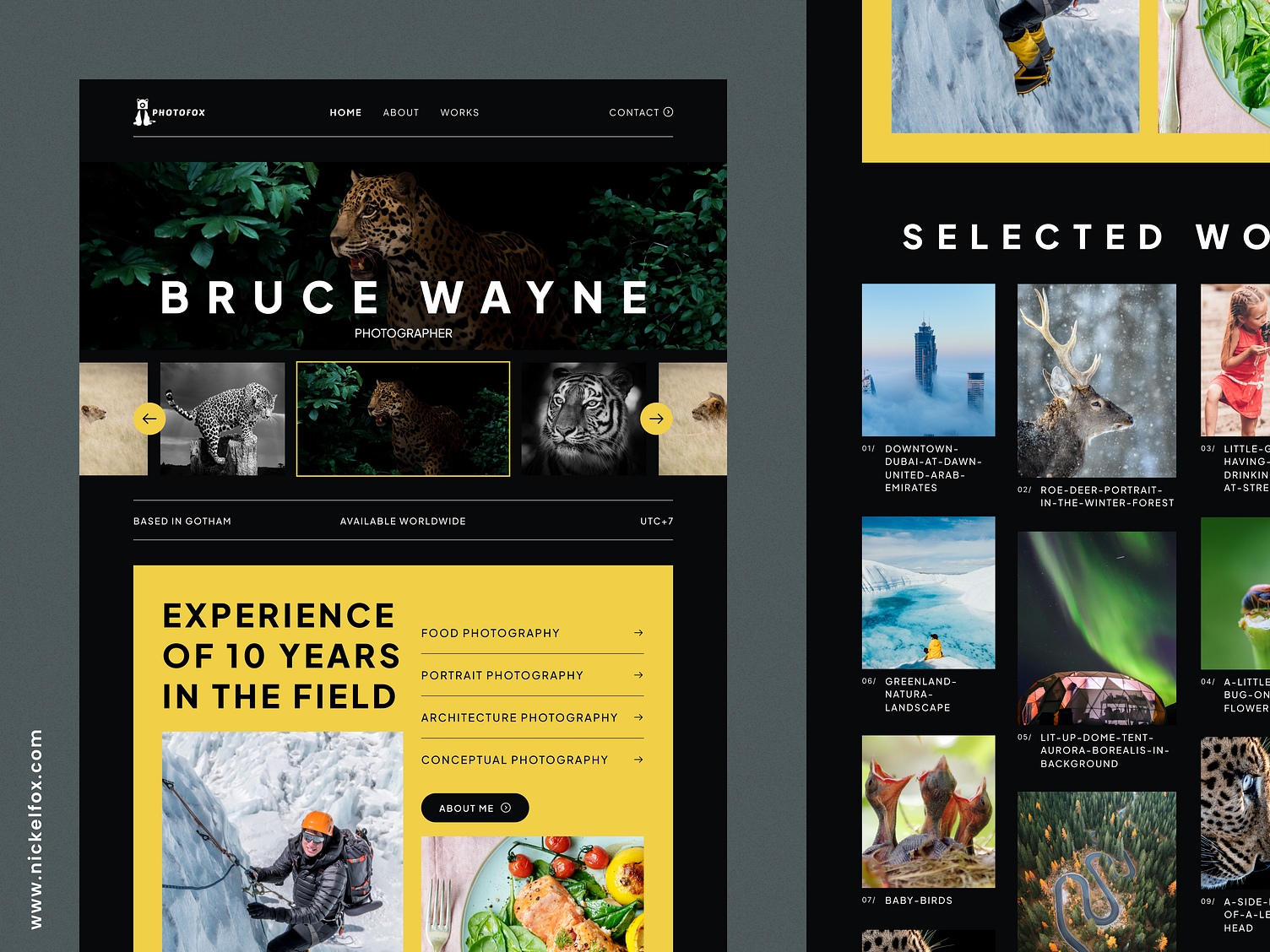 Photofox - Bruce Wayne Personal Portfolio Landing Page by C Muthu ...