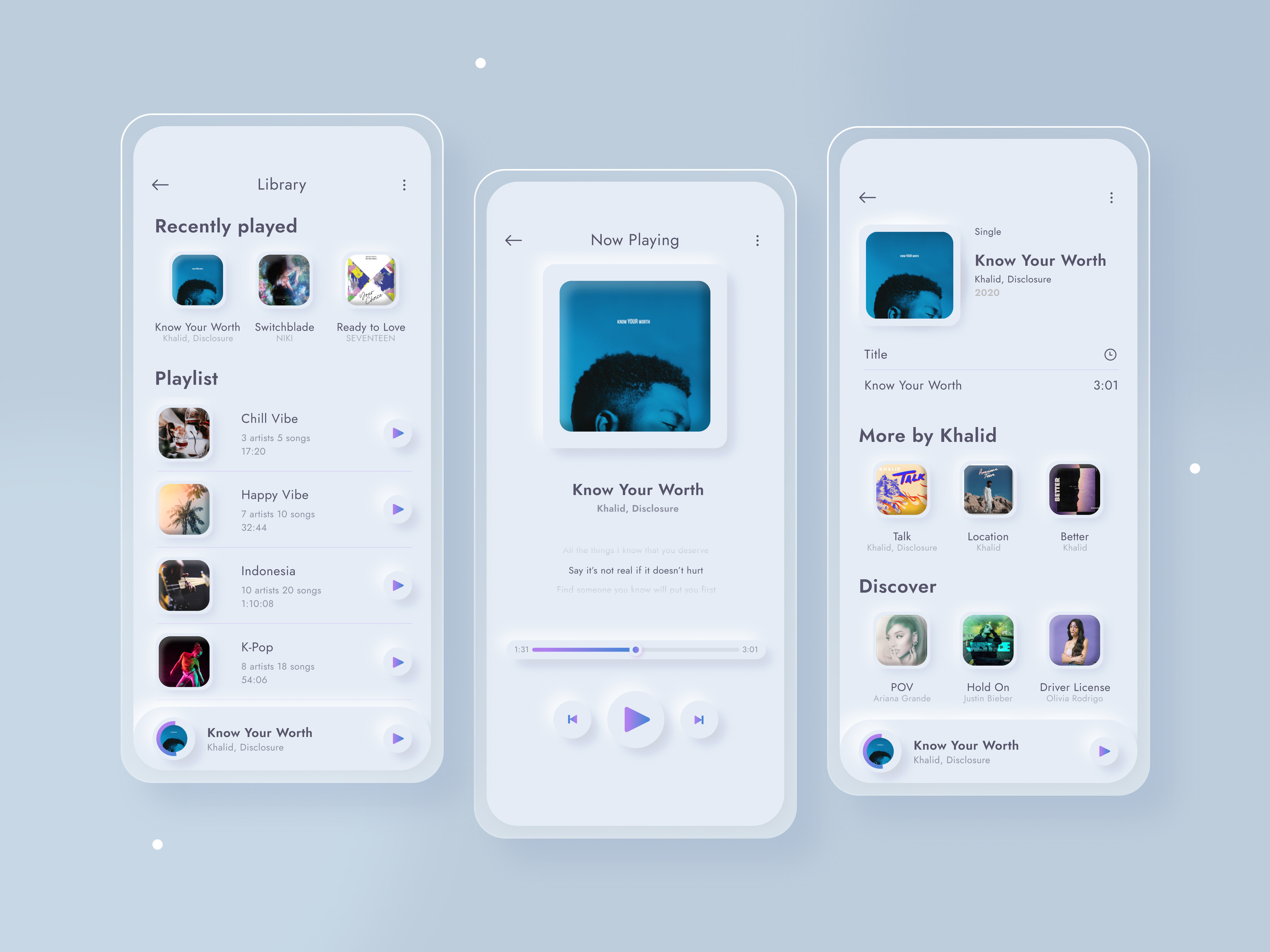 Music Player Mobile App UI Design by amikagst on Dribbble