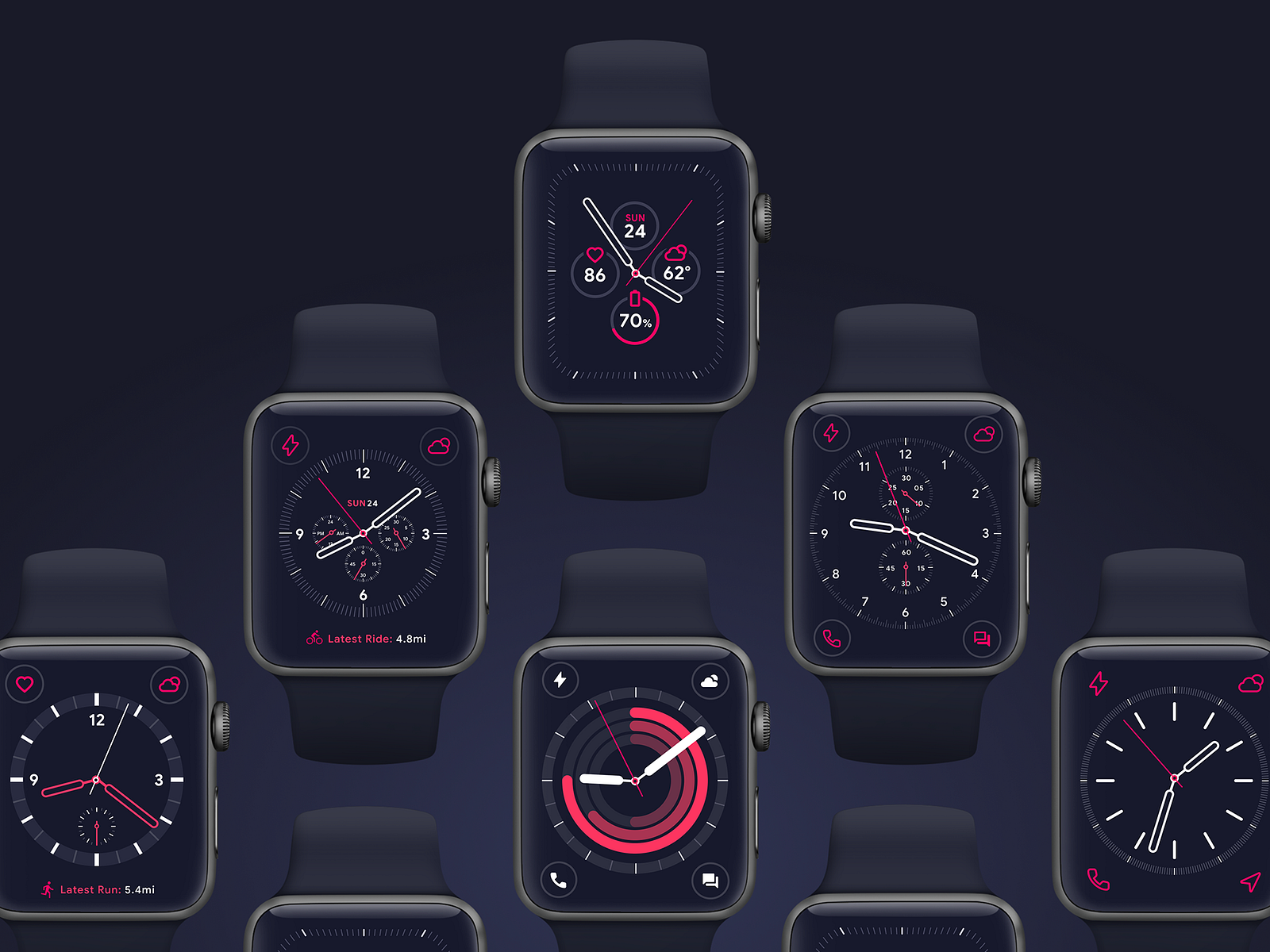 iWatch Smartwatch OS UI UX homescreens by Steve Louk on Dribbble