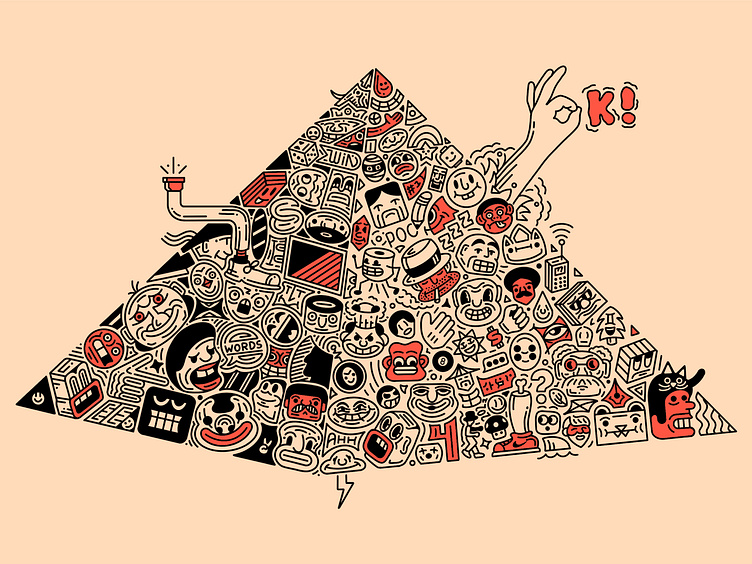 Pyramid of Doodles by Stephen Biddle on Dribbble