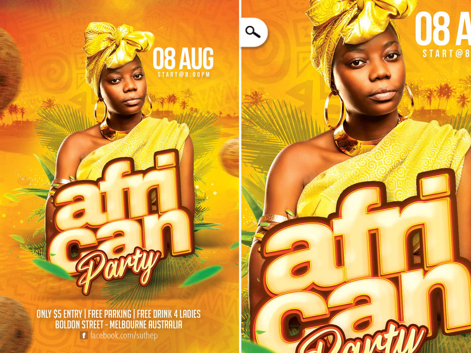 African Party Themed Flyer by n2n44 on Dribbble