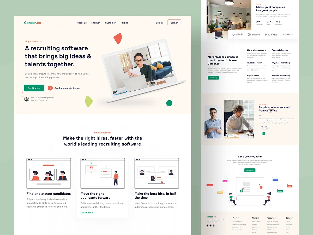 Job Portal Landing Page designs, themes, templates and downloadable ...