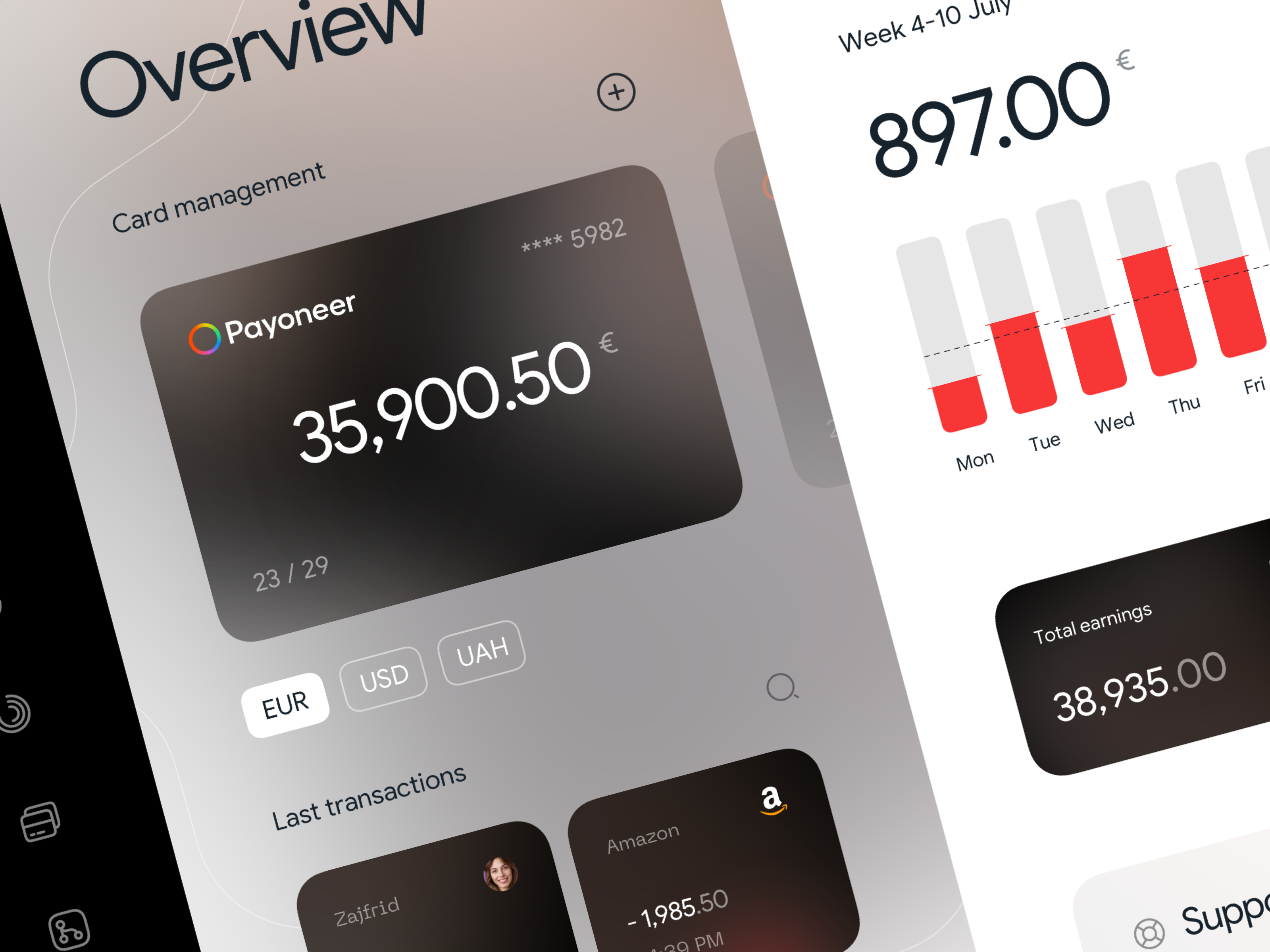 Payoneer Dashboard Design Concept by Bogdan Nikitin for Nixtio on Dribbble