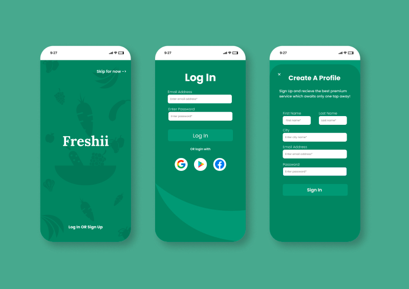 Grocery App- Sign Up and Login Page by Sultan Ali on Dribbble