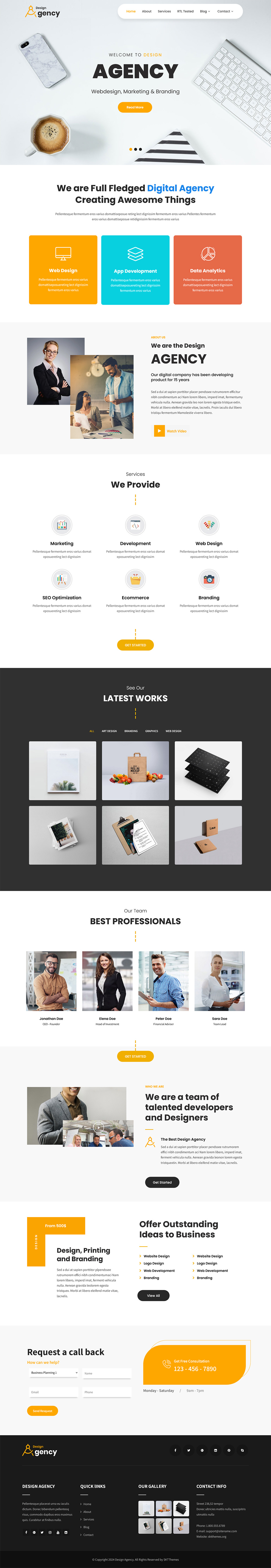 SKT Design Agency - Free Design Agency WordPress Theme by SKT Themes on ...