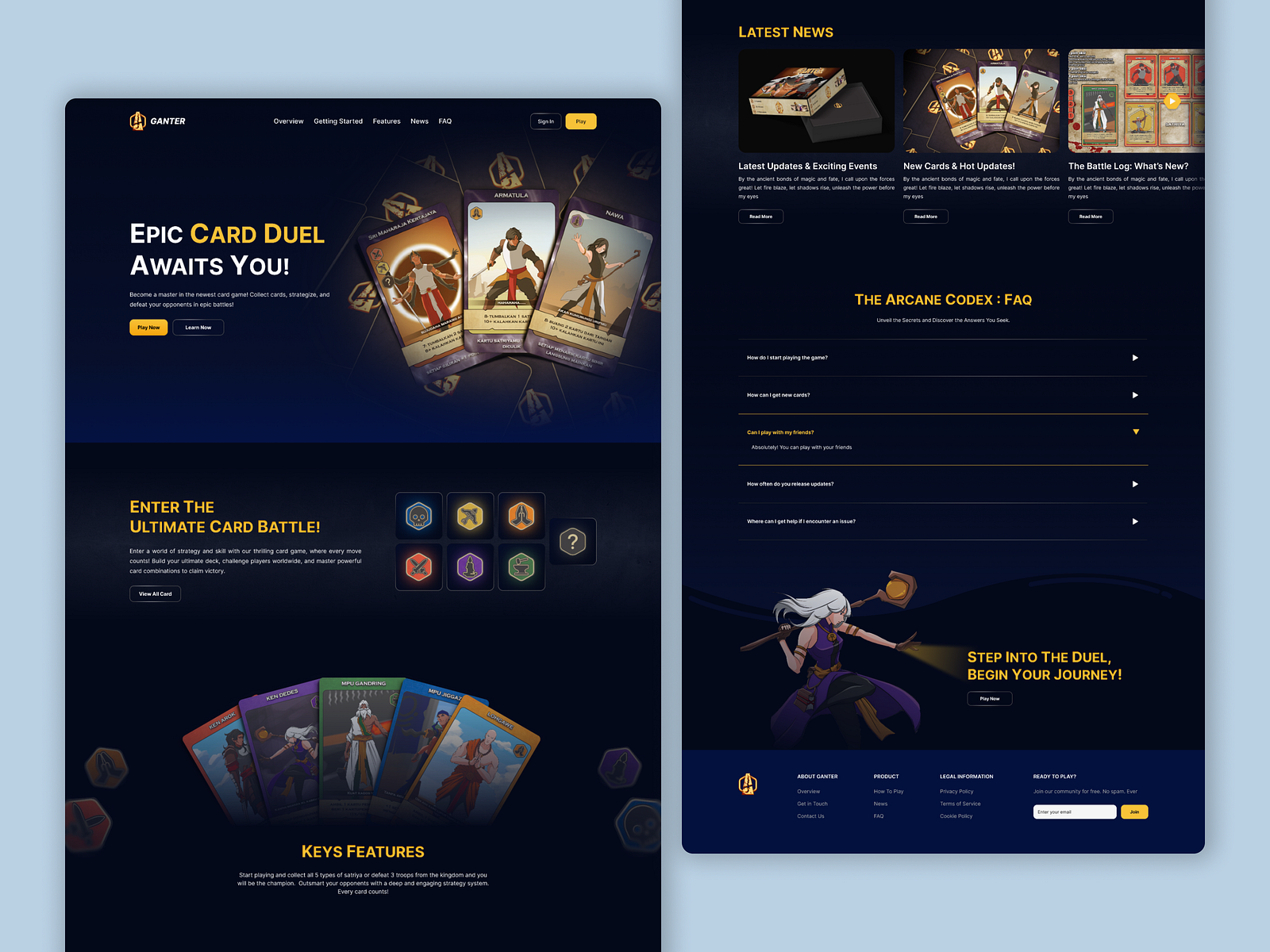 Card Game Landing Page UI by Elang Satria Pamungkas on Dribbble