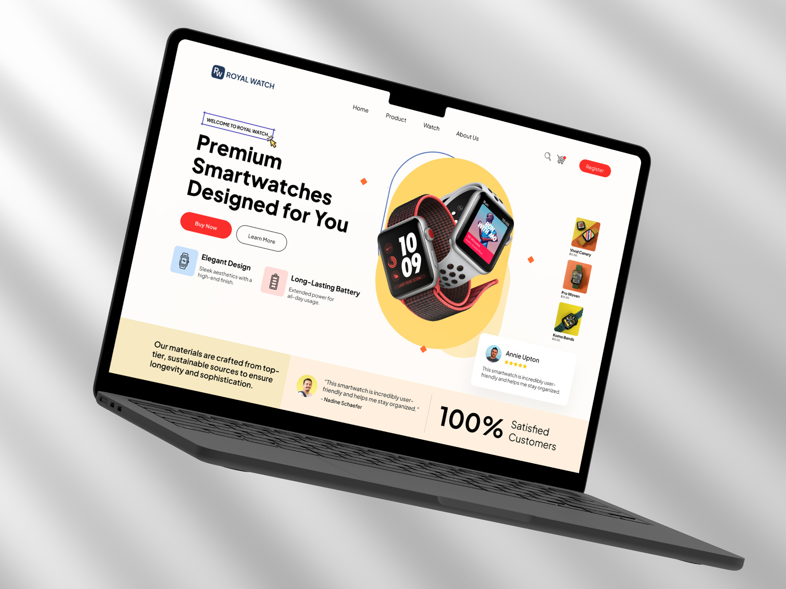 Luxury Smart Watch landing page by Attractive UI on Dribbble