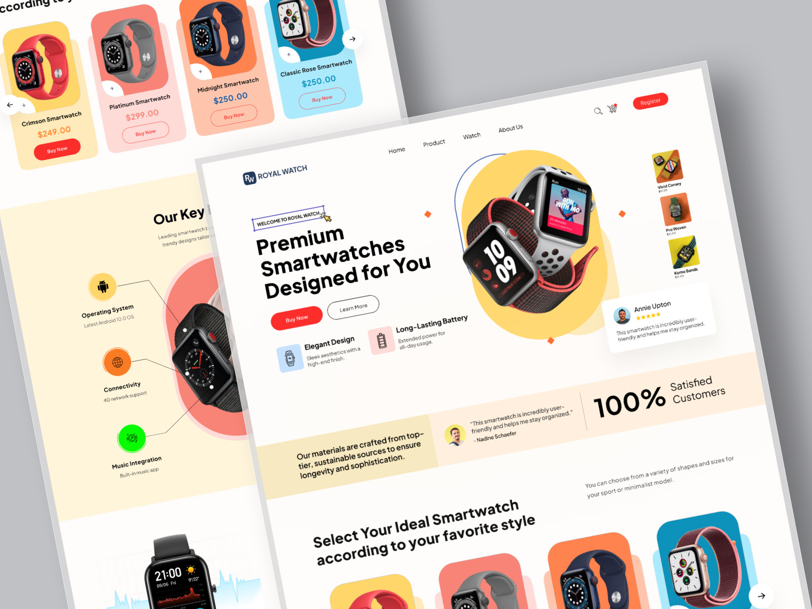 Luxury Smart Watch landing page by Attractive UI on Dribbble