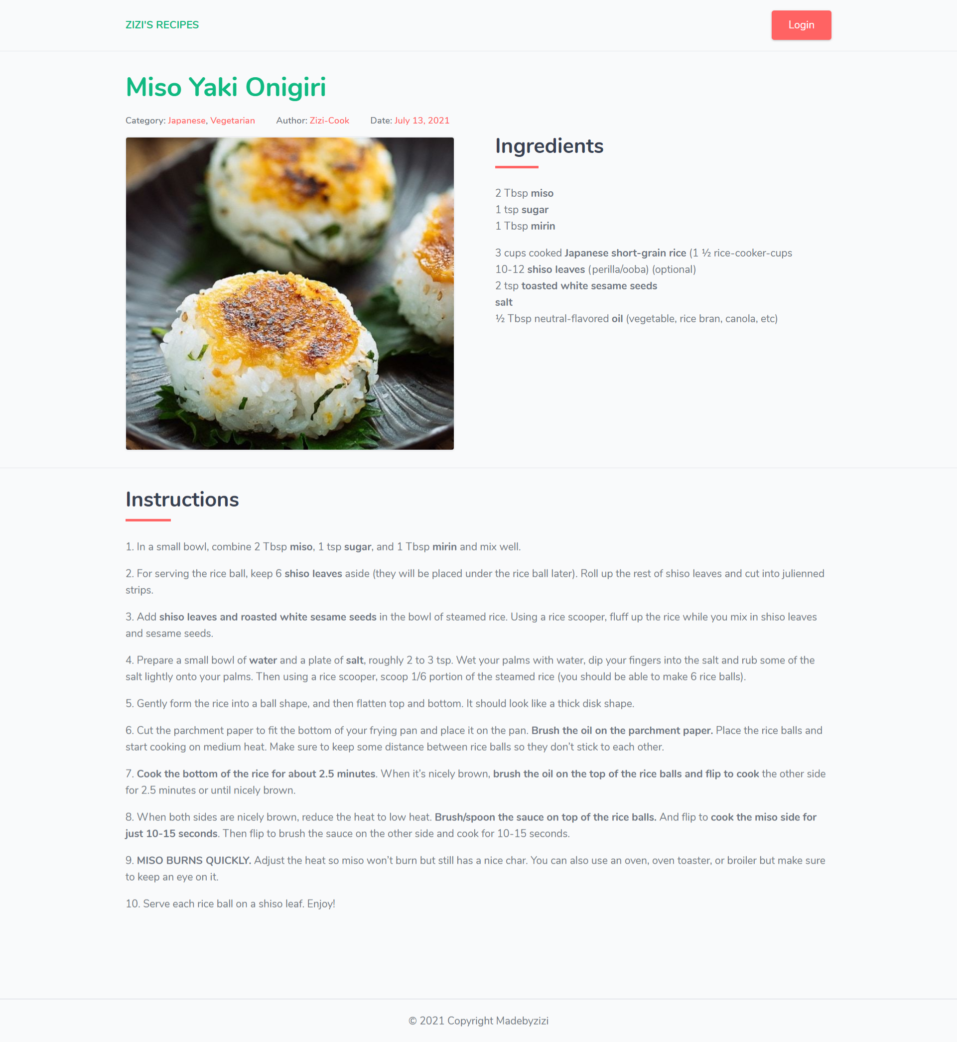Single Recipe Page Design by Zrinka on Dribbble
