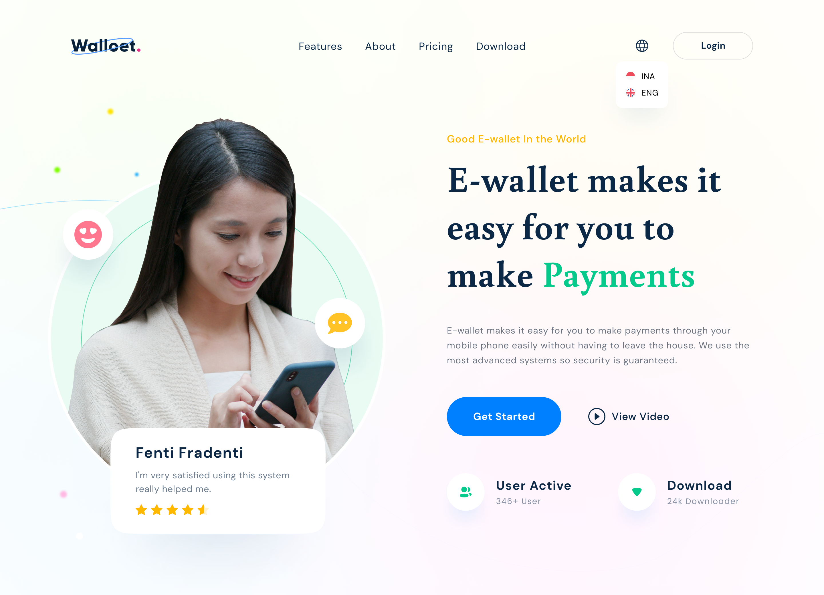 ewallet - Hero Landing Page by Fariz Al 👋 on Dribbble