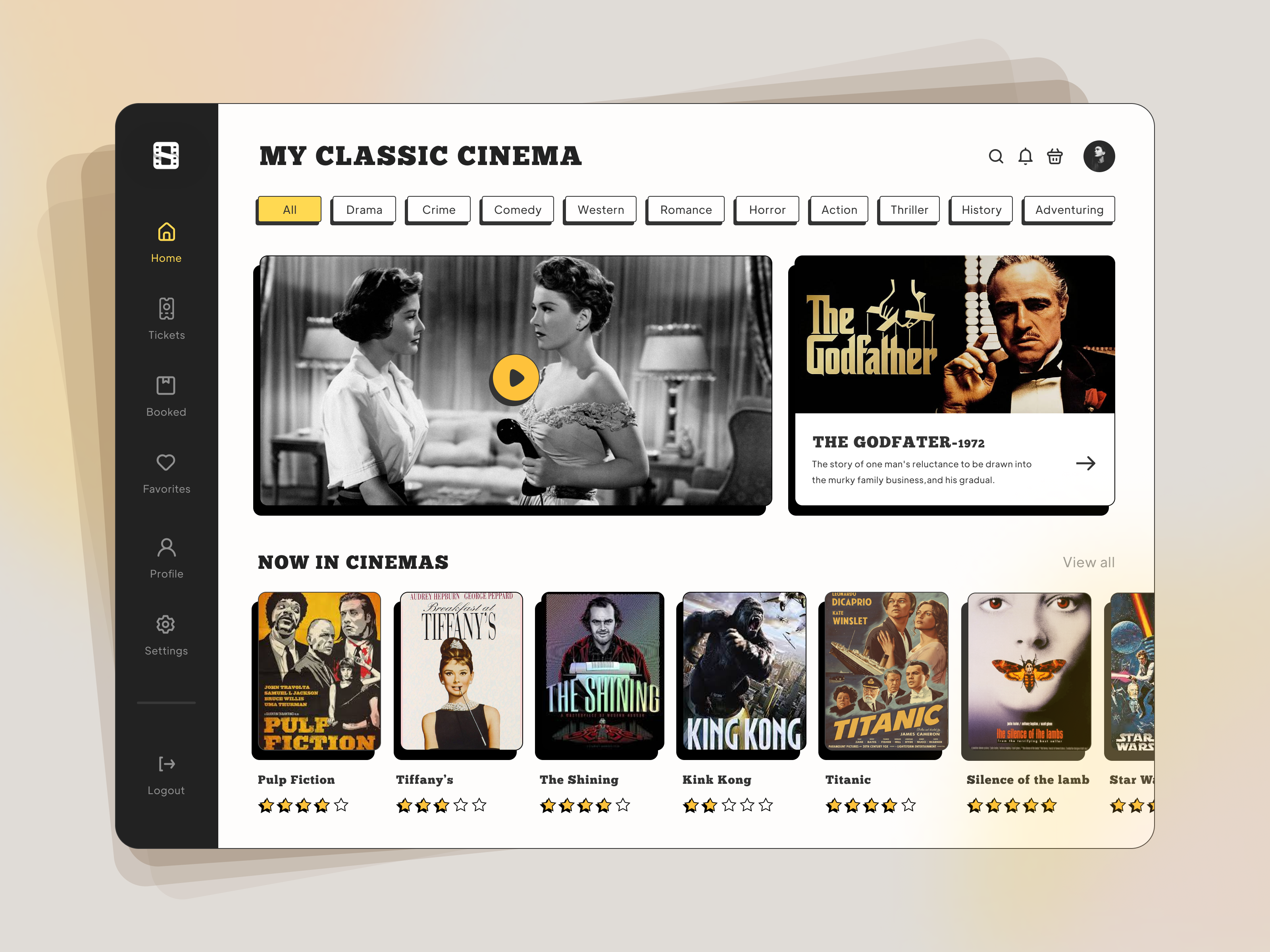 Classic Cinema Ticket Booking App UI by Ladan Shapoorzadeh for Obtic ...