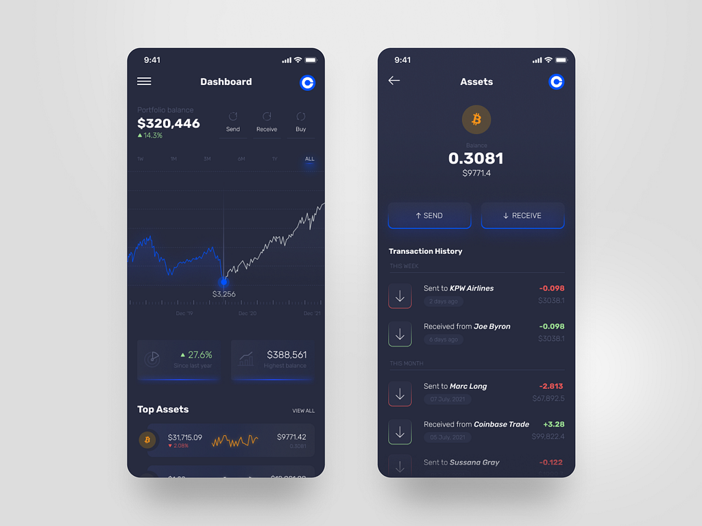 Coinbase App Redesign by Meris Imamovic on Dribbble