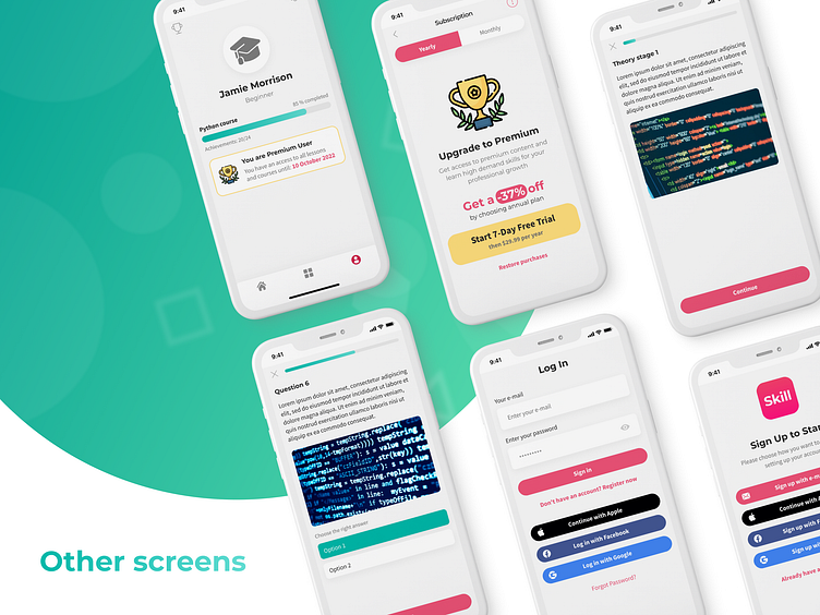 Skill App - Code Learning App by You are launched on Dribbble
