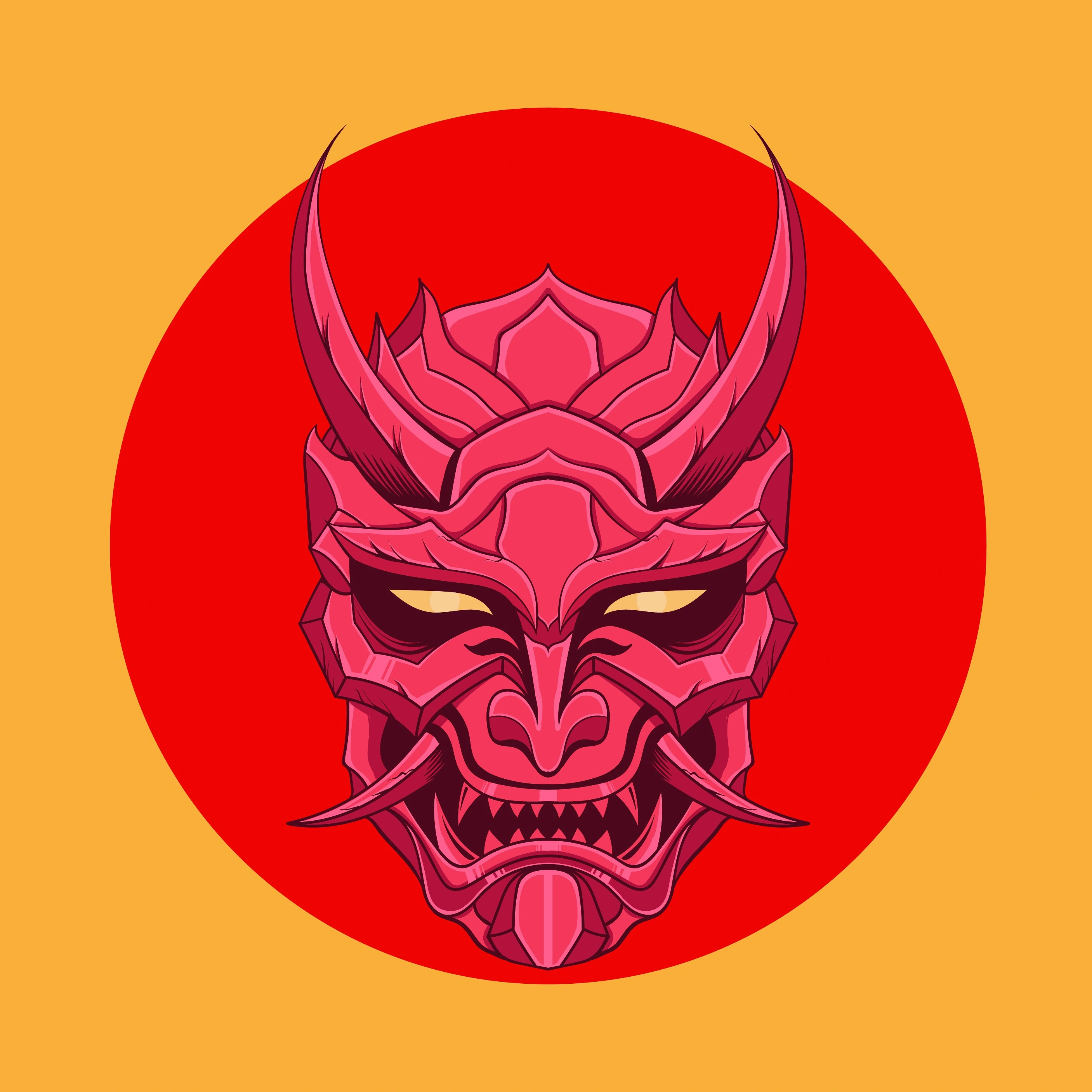 Oni red mask by Rian Sumardi on Dribbble
