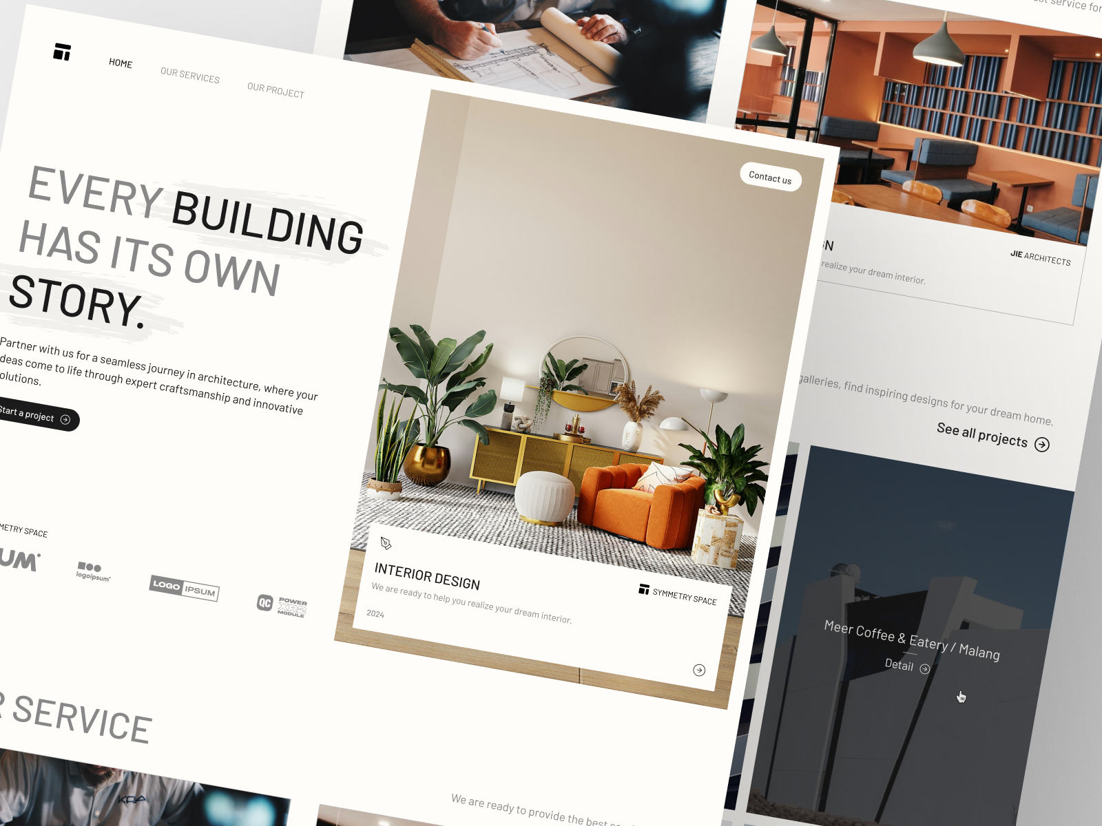 Symmetry Space - Architect Website by Rizky Dwi Hidayat on Dribbble
