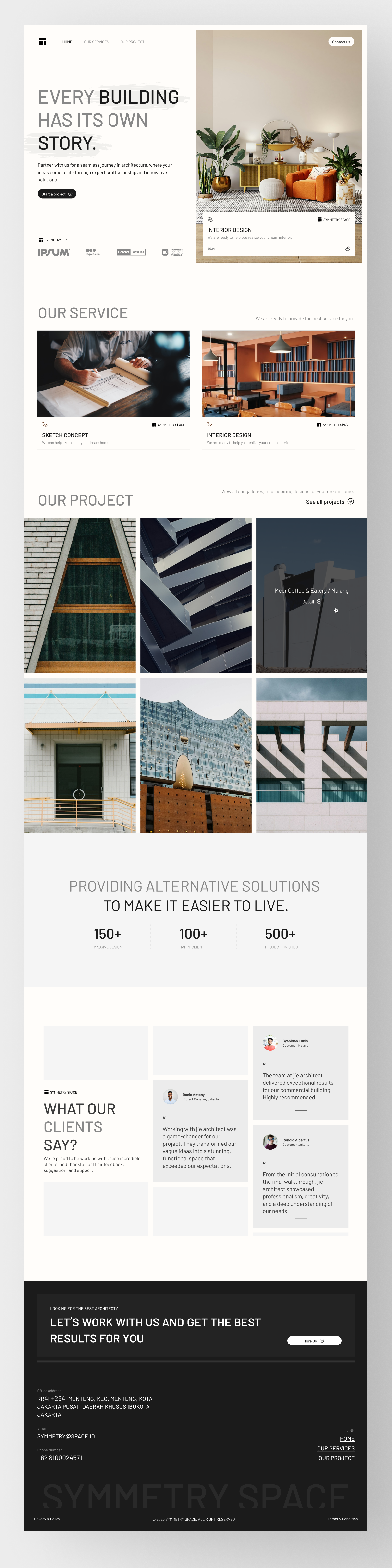 Symmetry Space - Architect Website by Rizky Dwi Hidayat on Dribbble