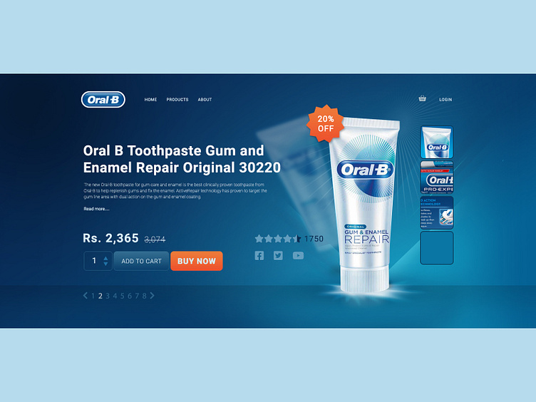 Toothpaste cart landing page by Raju Sst on Dribbble