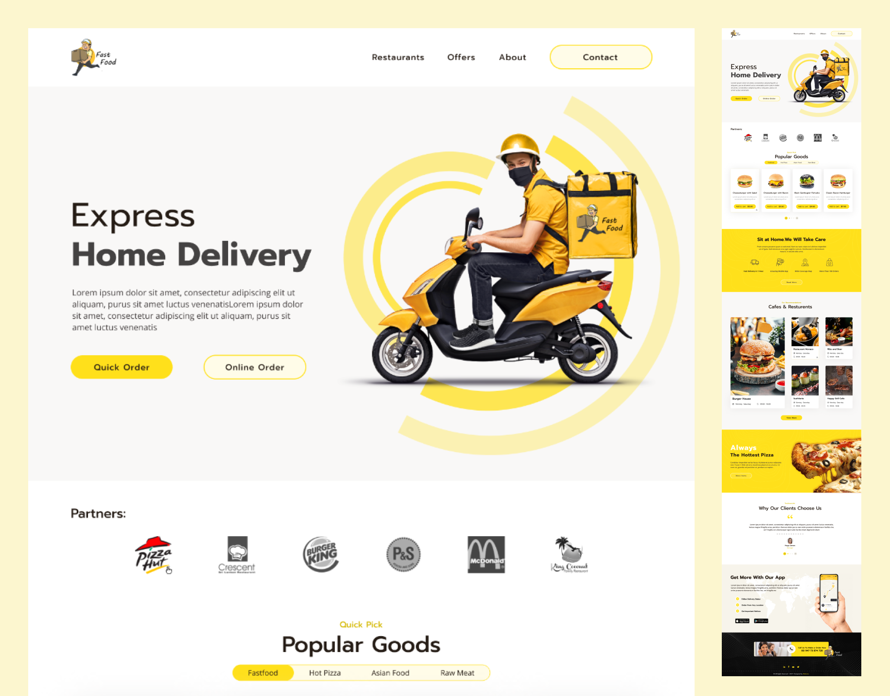 Food Delivery Website Landing Page by Hasan Rinshaf on Dribbble