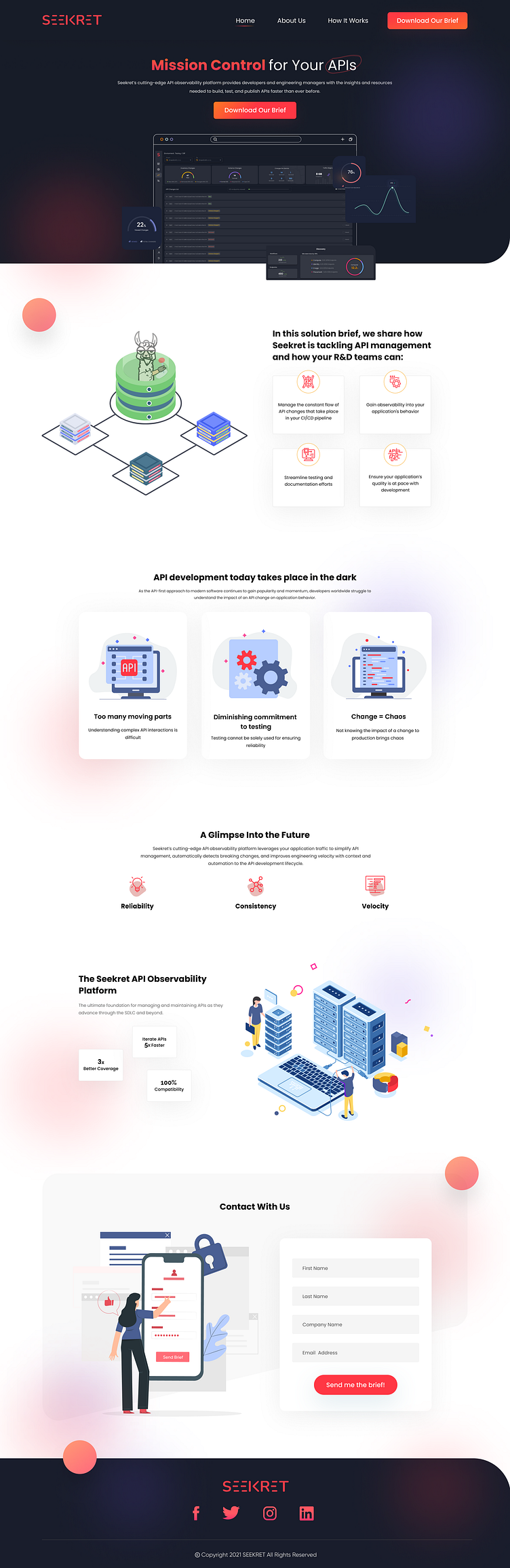 Seekret API Platform Landing page by Sabbiruiux for Troikagency - UX/UI ...