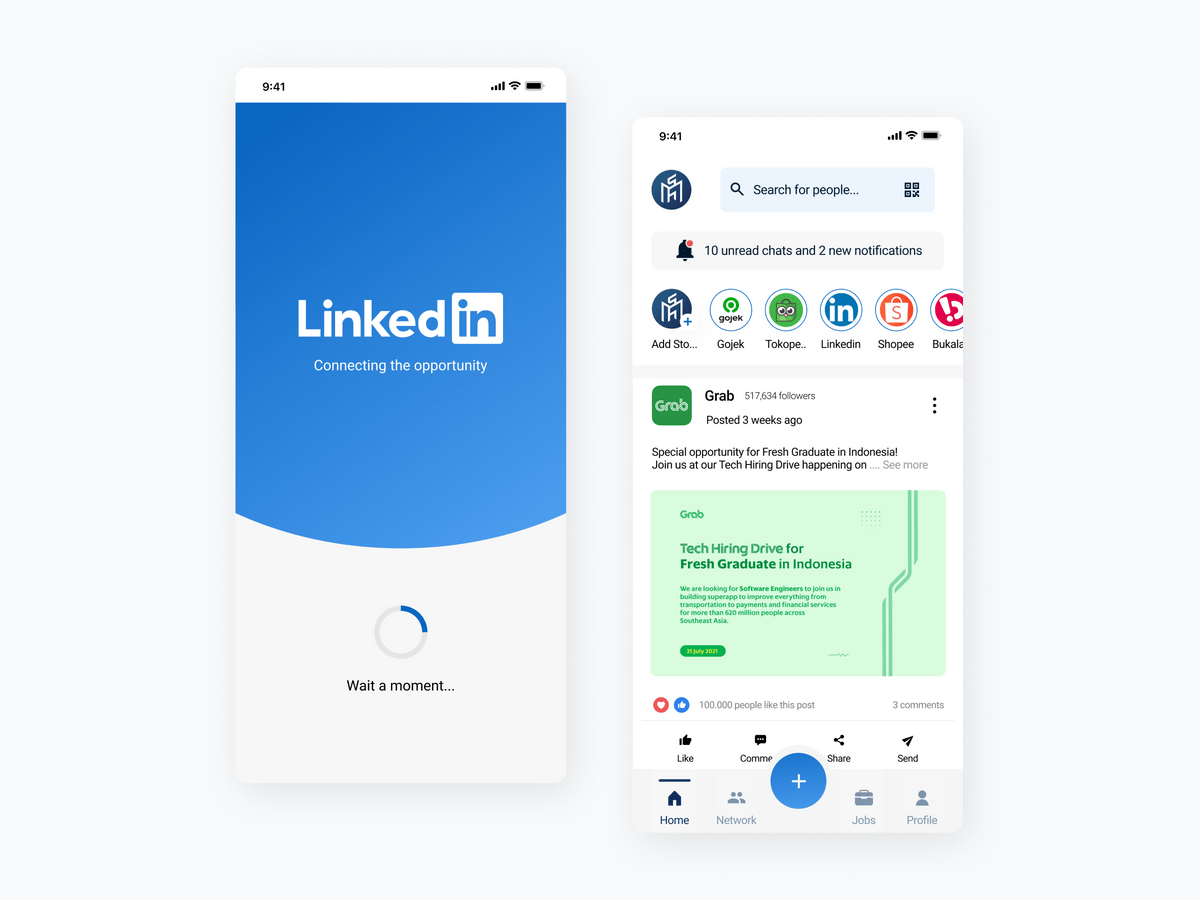 Linkedin Redesign mobile app by Michael Stevanus Hartono ️ on Dribbble