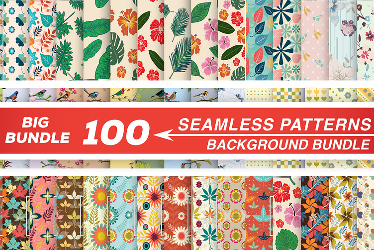 100 Seamless Patterns Background Bundle by Naem Miah on Dribbble