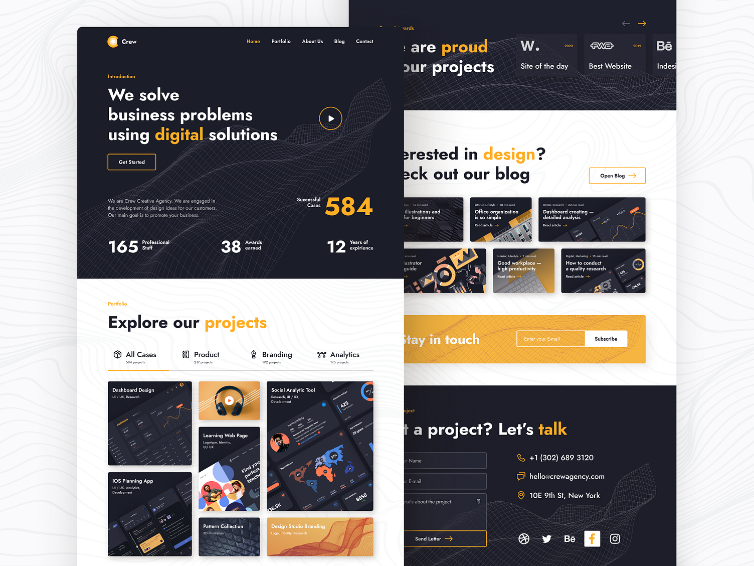 Creative Agency Website - UI / UX Design by Yuriy on Dribbble