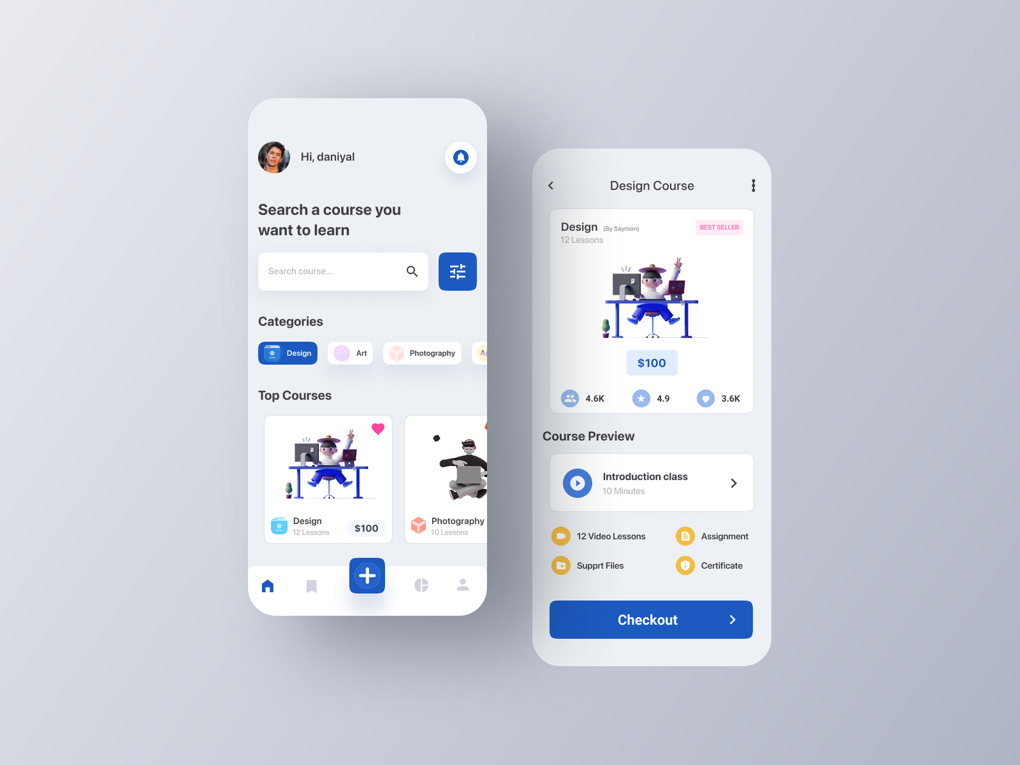 Online Training Course App UI Design by ASAD on Dribbble