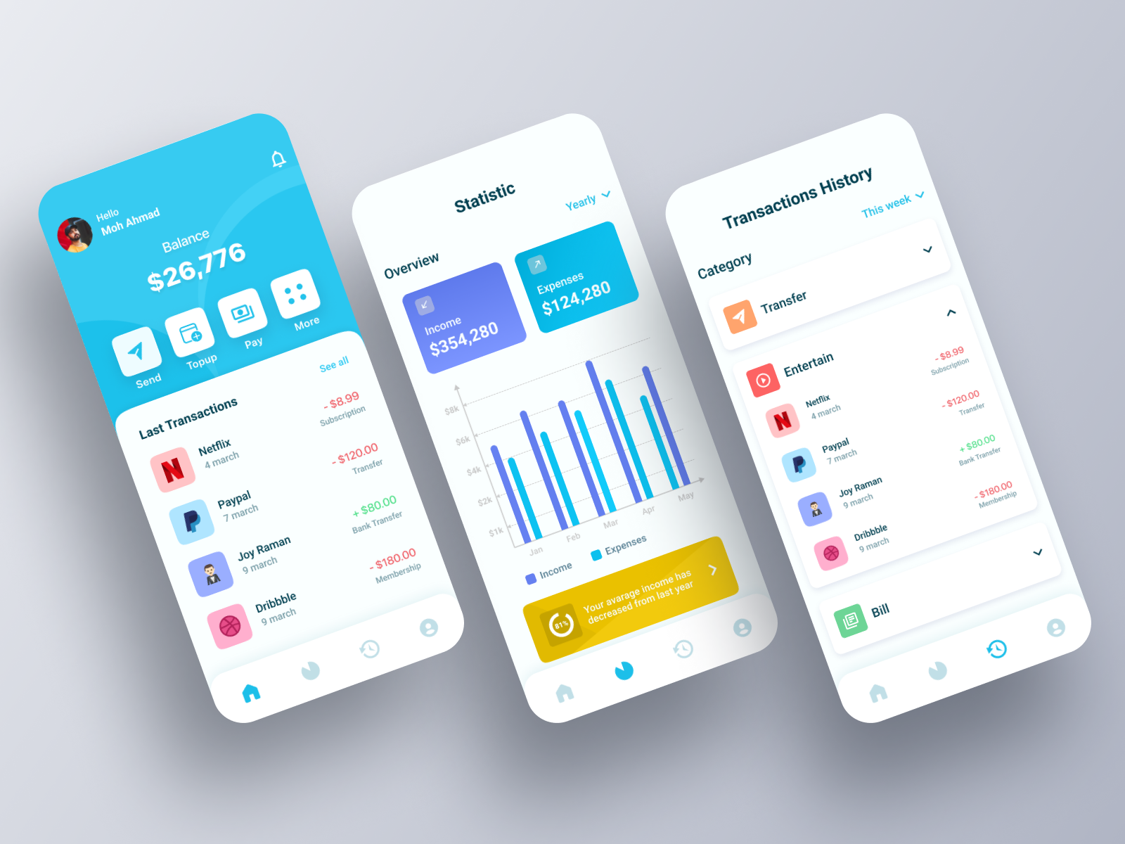 Mobile Banking App UI Design by ASAD on Dribbble