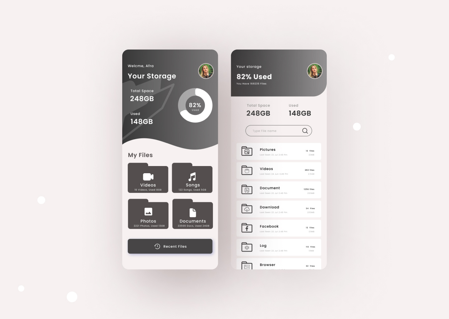 File Manager Mobile app UI Design by Samiul Islam on Dribbble