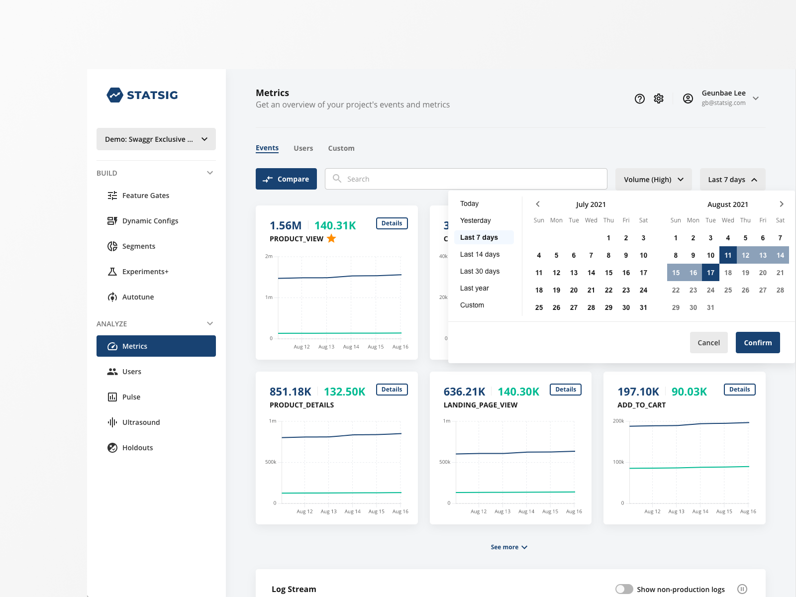 Calendar UI (Date Selector) by Geunbae "GB" Lee for Statsig Design on ...