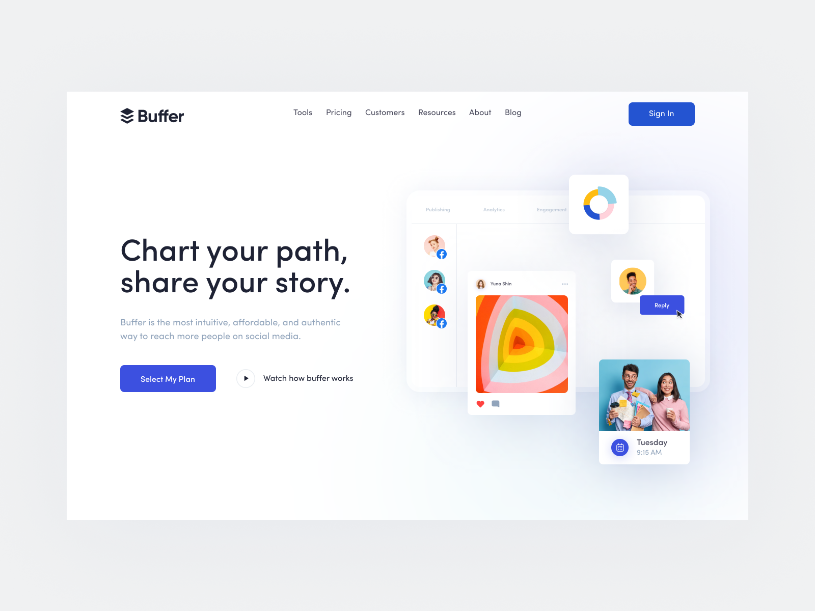 Buffer Landing Page Design Concept by Janine Beth Salazar on Dribbble