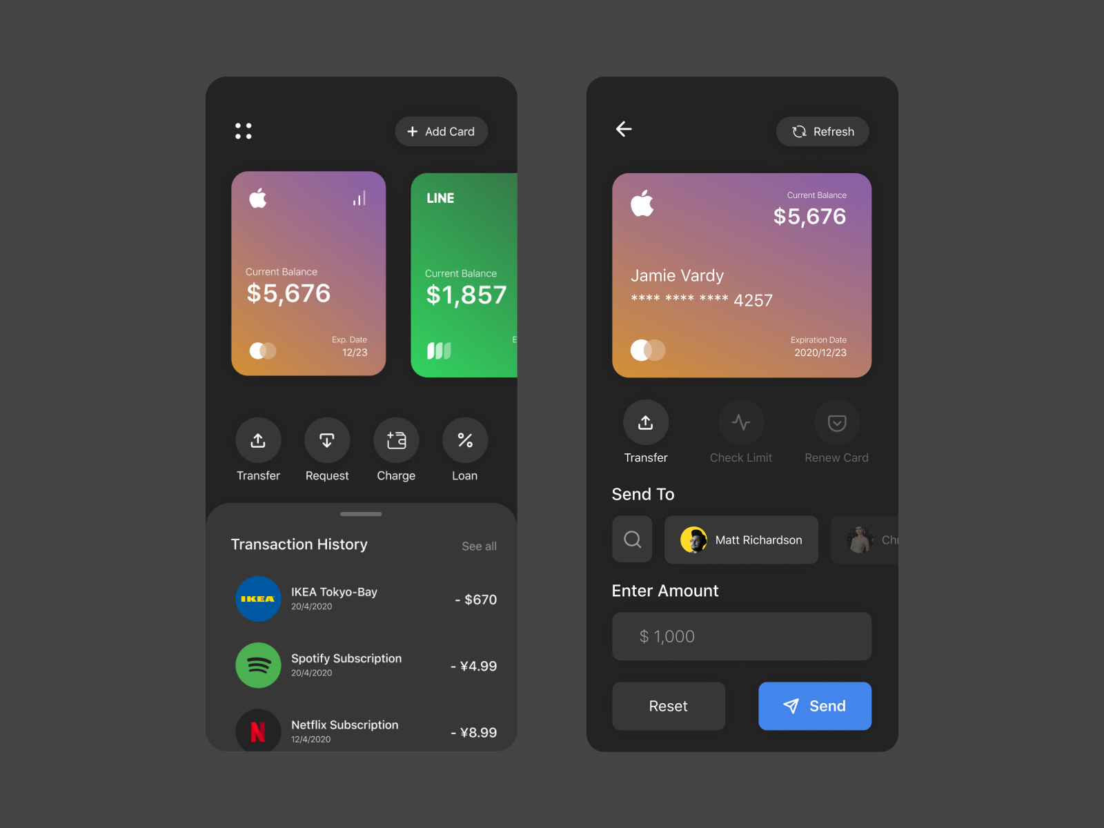 Credit Card Management App by Neem Sutantio for Nimu Design on Dribbble