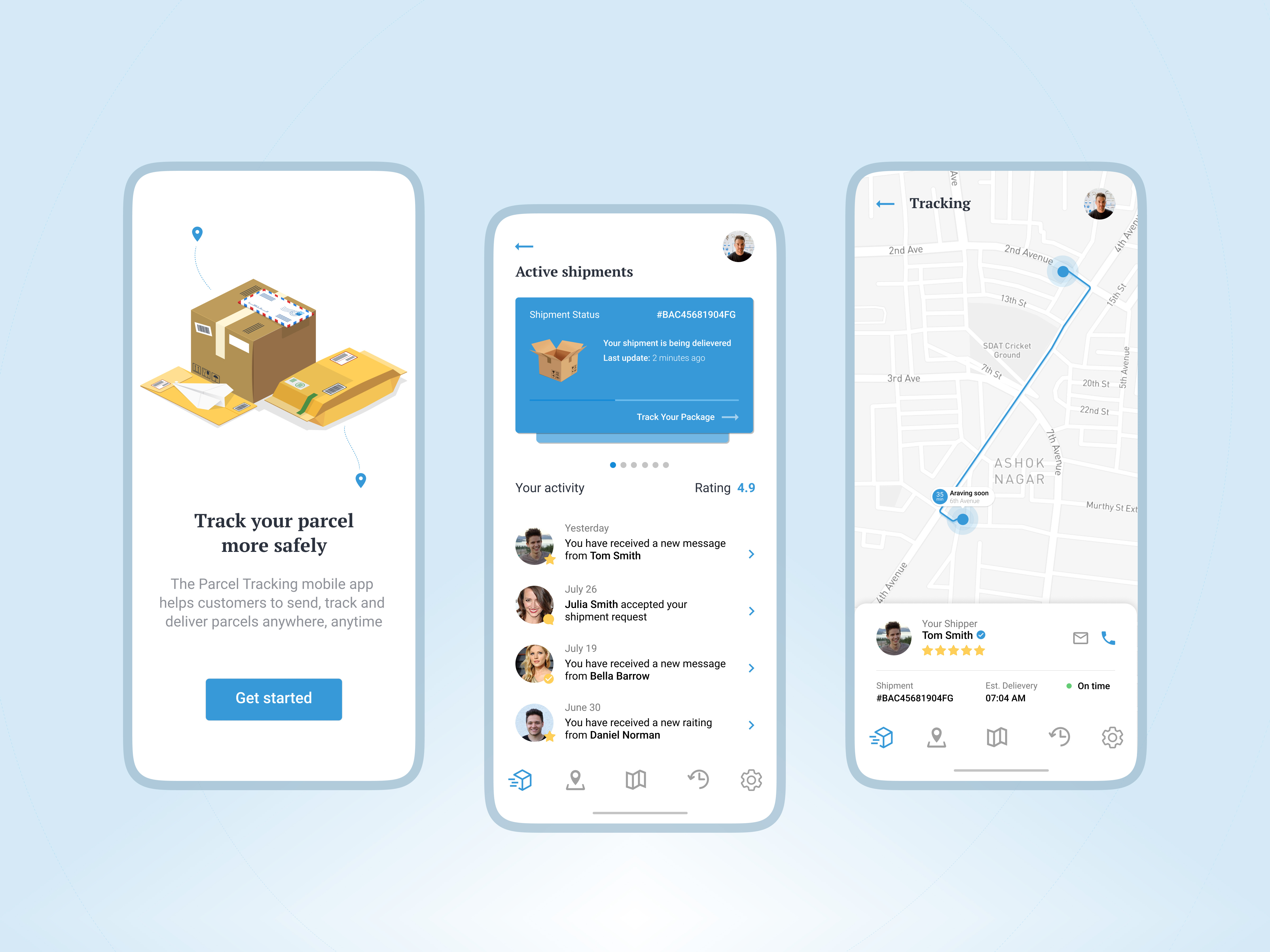Parcel Tracking Mobile App | UI/UX Design by Mobindustry on Dribbble
