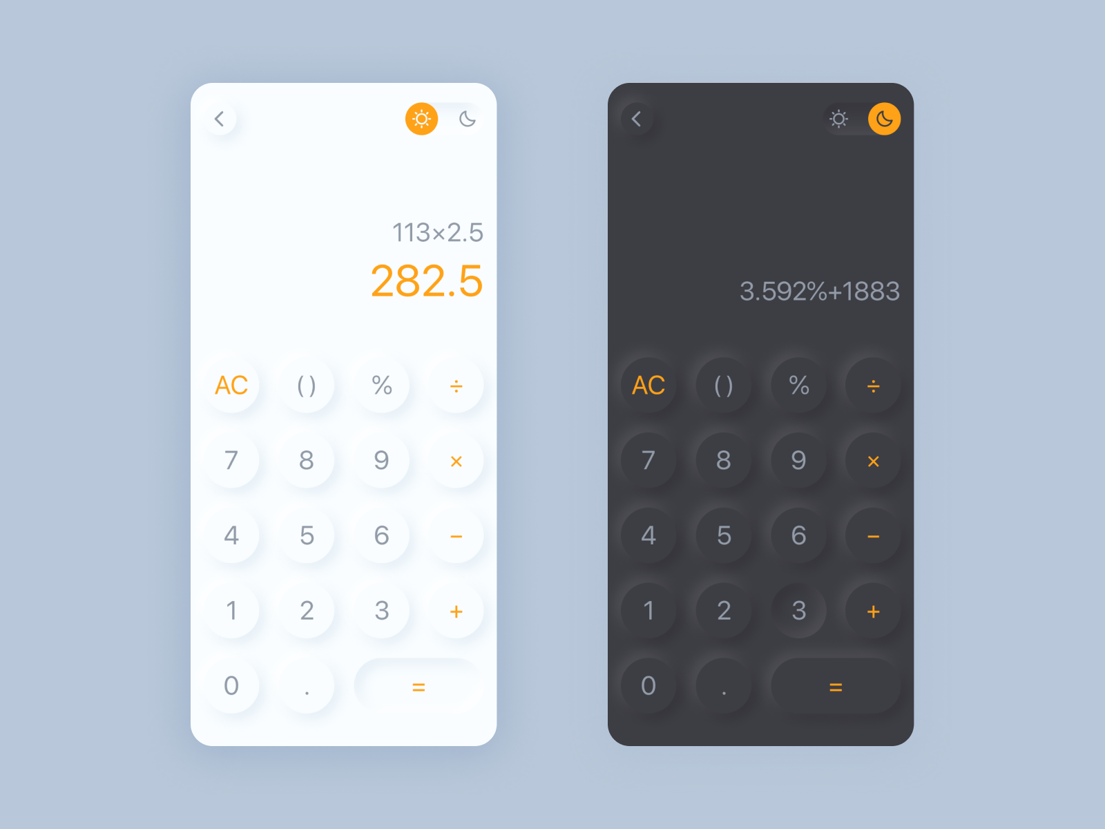 Calculator UI Concept by Sharon Huang on Dribbble