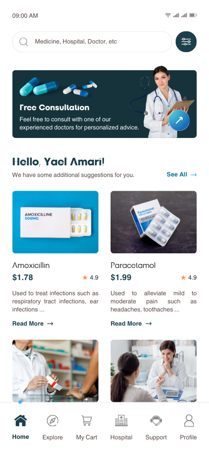 Medical App Wireframe-patient Dashboard by PointOne Designs on Dribbble