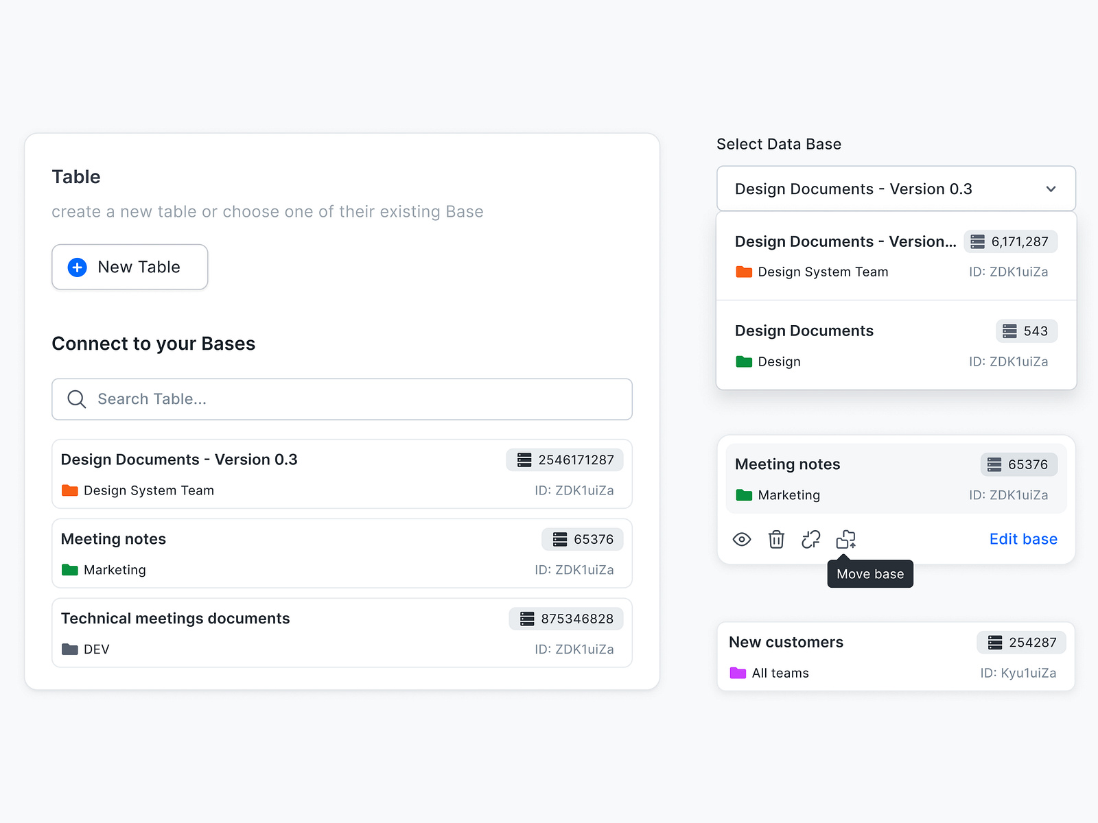 Database Selection Components by Marjan Hosseini on Dribbble