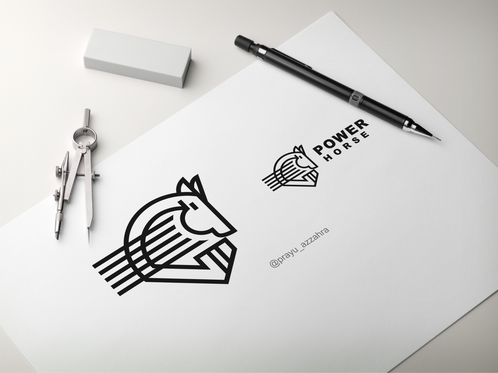 Power Horse line art logo by prayu_azzahra on Dribbble