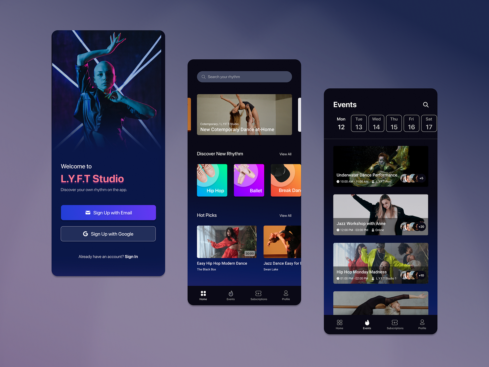 #Exploration - Dance Studio Mobile App by Jauza Gebri Akmalia on Dribbble