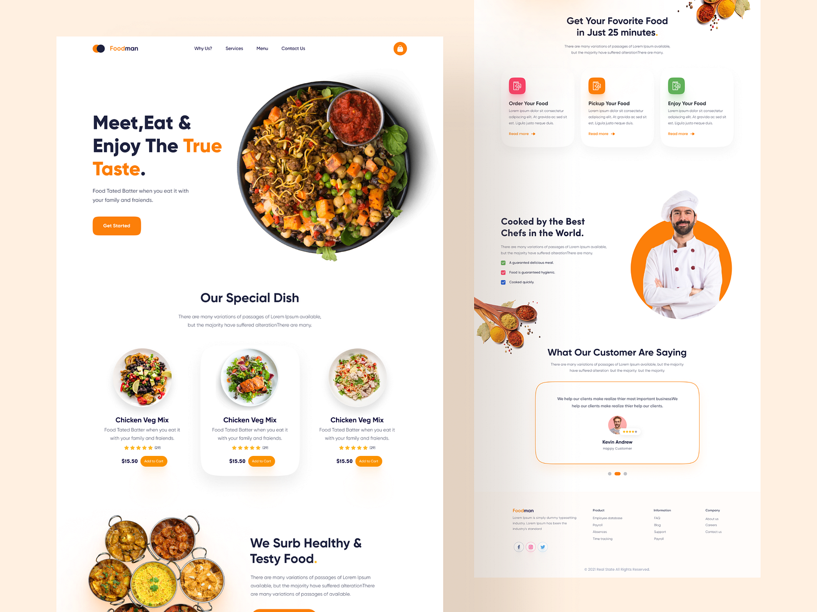 Restaurants Food Website Design. by Khaled 👑 on Dribbble